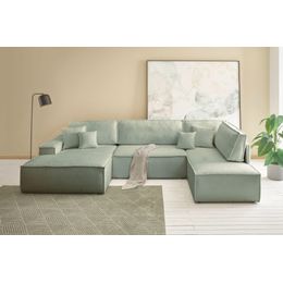 Wohnlandschaft OTTO HOME, B:329cm H:85cm T:195cm, grün, Bezugstoff aus 90% recyceltem Material ;Aqua Clean ;Gramatur 580g/ qm +/- 5%, Sofas, "FINNLEY