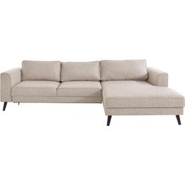 Ecksofa Home Affaire, B:280cm H:85cm T:167cm, beige, Wohnzimmer, Sofas, "Lumber Jack, elegant und bequem, Breite 280, hoher Fu&szlig;, L-Form", in moderner