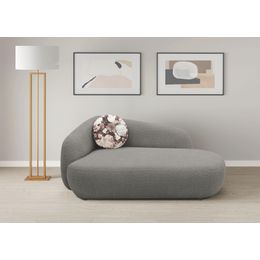 Recamiere Home Affaire, B:183cm H:75cm T:105cm, grau, 100% Polyester, Sofas, "Björnar incl. Wende-Zierkissen: Blumenmuster, bzw. uni", Federkern,