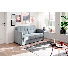 Schlafsofa Home Affaire, B:147cm H:89cm T:87cm, gr&uuml;n, 100% Polyester, Wohnzimmer, Sofas, "Milano", zwei einzeln ausziehbare Liegefunktionen