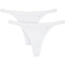 Triumph Damen String "Smart Natural", Gr. 2, weiß, Single Jersey, Obermaterial: 87% Modal, 13% Elasthan, unifarben, Unterhosen, modern,