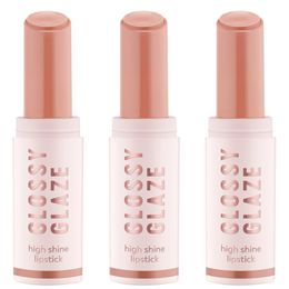 Essence Damen Lippenstift "GLOSSY GLAZE high shine lipstick"on cloud nude, Lippen-Kosmetika, Hohe Farbintensität, hochglänzendes Finish,
