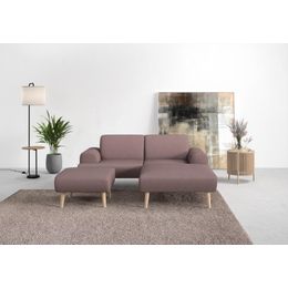 Ecksofa Home Affaire, B:192cm H:83cm T:176cm, lila, 100% Polyester, Wohnzimmer, Sofas, "Swift Scandic Design, komfortabler Federkern, Breite 192cm,