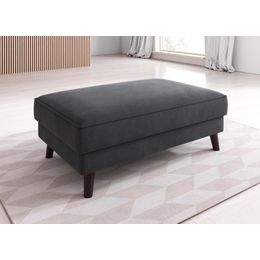 Hocker Home Affaire, B:123cm H:45cm T:74cm, grau, Luxus-Microfaser (100% Polyester);Samt (100% Polyester), Wohnzimmer, Hocker, "Laurentia"