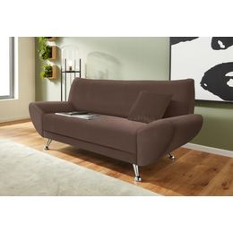 2-Sitzer Home Affaire, B:174cm H:78cm T:82cm, braun, Kunstleder SOFTLUX;Luxus-Microfaser ALCAZAR (100% Polyester);Feinstruktur (100% Polyester),
