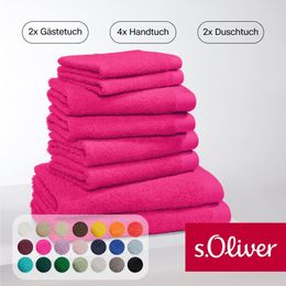 Handtuch Set s.Oliver, pink, Walkfrottier, Obermaterial: 100% Baumwolle, Handtuch-Sets, "s.Oliver, Premium Qualit&auml;t, 600 gr/m&sup2;", 2 G&auml;stet&uuml;cher 30x50,