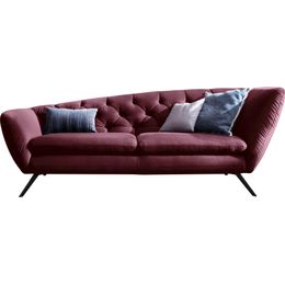Recamiere Home Affaire, B:223cm H:84cm T:95cm, rot, Samtoptik (100 Polyester), Sofas, "Beatrice", Recamiere links oder rechts, passend zur
