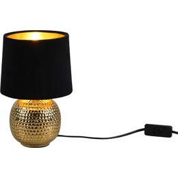 Schreibtischlampe "Sophia", 1, &Oslash; 16cm H: 26cm, 1 Stk., schwarz, REALITY LEUCHTEN, Leuchten, Nachttischlampe, Keramik Fu&szlig; mit Samtschirm