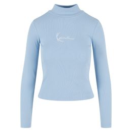 Karl Kani Damen Longsleeve "Karl Kani Damen KW213-063-1 Small Signature Rip Turtle Neck"lightblau, Gr. XS, 95% Baumwolle, 5% Elasthan, Shirts