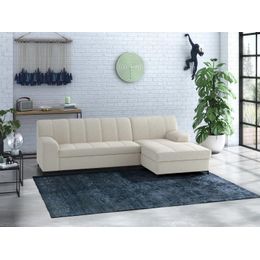 Ecksofa Home Affaire, B:239cm H:75cm T:152cm, beige, 95% Polyester, 5% Nylon, Wohnzimmer, Sofas, "Balme L-Form", Inkl. Zierkissen, wahlweise mit
