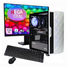 GAMEMAX Gaming-PC-Komplettsystem "MegaDeal Diamond WT 2716 Intel i7 14700F 16GB 1TB SSD RTX 5070", Energieeffizienz: E (A-G), wei&szlig;, Microsoft Windows 11 Home (64 Bit), 16 GB RAM 1.000 GB SSD, Computer_Komplettsysteme
