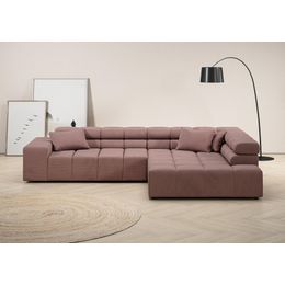 Ecksofa Home Affaire, B:319cm H:70cm T:215cm, rosa, Struktur (85% Polyester, 15% Viskose);Luxus-Microfaser weich (98% Polyester, 2% Nylon);Velours