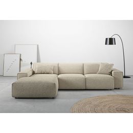 Ecksofa Home Affaire, B:294cm H:71cm T:191cm, beige, 96% Polyester, 4% Polyacryl, Wohnzimmer, Sofas, "Glimminge auch in Breitcord, Feincord, Boucl&eacute; +