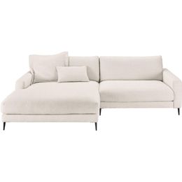 Ecksofa Home Affaire, B:272cm H:84cm T:190cm, beige, 100% Polyester, Wohnzimmer, Sofas, "Downtown, B/T/H: 272/190/84 cm L-Form", weicher Sitzkomfort