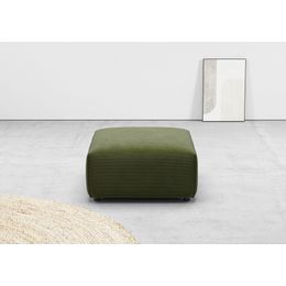 Hocker Home Affaire, H:71cm T:80cm, gr&uuml;n, 95% Polyester, 5% Nylon, Wohnzimmer, Hocker, "Glimminge auch in Breitcord, Feincord und Easy care-Bezug",