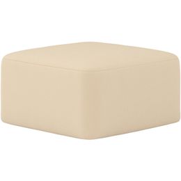Hocker Home Affaire, B:80cm H:45cm T:80cm, beige, 95% Polyester, 5% Polyamid, Garten, Hocker, "Nergal", Polsterhocker mit Wellenunterfederung, in