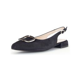 Gabor COMFORT Damen Pumps "Gabor Comfort Pumps Veloursleder", Gr. 38,5schwarz, gold, Veloursleder, Schuhe