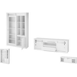 Wohnwand Home Affaire, B:349cm H:200cm T:43cm, wei&szlig;, Holzwerkstoff, Wohnzimmer, Kastenm&ouml;bel-Sets, "Daytona, moderne Anbauwand, Wohnzimmer-Set in Wei&szlig;
