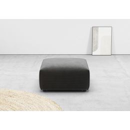 Hocker Home Affaire, H:71cm T:80cm, grau, 95% Polyester, 5% Nylon, Wohnzimmer, Hocker, "Glimminge auch in Breitcord, Feincord und Easy care-Bezug",