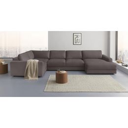 Wohnlandschaft Home Affaire, B:405cm H:84cm T:224cm, grau, 100% Polyester, Sofas, "Bloomfield, Mega Polsterprogramm, Breite 405cm, viel Platz,