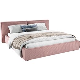 Polsterbett Home Affaire, B:222cm H:91cm L:250cm, rosa, 95% Polyester;5% Nylon, Betten, "Adrina mit Biesenoptik, Feincord und Luxus-Microfaser", bis