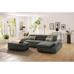 Ecksofa Home Affaire, B:300cm H:80cm T:172cm, gr&uuml;n, 95% Polyester, 5% Polyacryl, Wohnzimmer, Sofas, "Avesa L-Form", Wahlweise mit Armteilvertsellung
