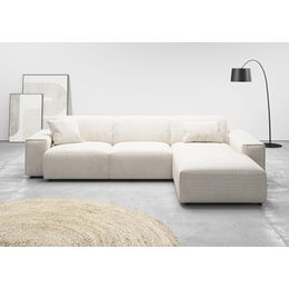 Ecksofa Home Affaire, B:294cm H:71cm T:191cm, wei&szlig;, 95% Polyester, 5% Nylon, Wohnzimmer, Sofas, "Glimminge auch in Breitcord, Feincord, Boucl&eacute; + Easy