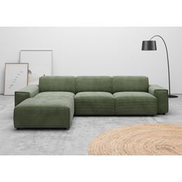Ecksofa Home Affaire, B:294cm H:71cm, gr&uuml;n, 12% Polyaxryl, 88% Polyester, Wohnzimmer, Sofas, "Glimminge auch in Breitcord, Feincord, Boucl&eacute; + Easy