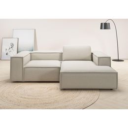 Ecksofa Home Affaire, B:246cm H:68cm T:171cm, beige, 96% Polyester, 4% Nylon, Wohnzimmer, Sofas, "Watertown, kompakte L-Form, 246 cm breite f&uuml;r