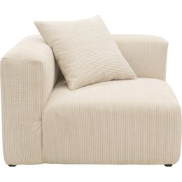 Sofa-Eckelement Home Affaire, B:108cm H:69cm T:108cm, beige, 100% Polyester, Polsterelemente, "Gerrid", Cord-Bezug, Modul-Eckelement, auch einzeln