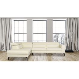 Ecksofa Home Affaire, B:305cm H:76cm T:233cm, wei&szlig;, Bezug: Luxus-Mikrofaser (100%Polyester);Bezug: NaturLEDER, Wohnzimmer, Sofas, "Olanta, modern und