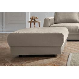 Hocker Home Affaire, B:92cm H:44cm T:85cm, beige, Luxus-Microfaser Lederoptik (100% Polyester);Struktur grob (100% Polyester);Samtoptik (100%