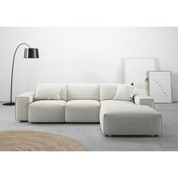 Ecksofa Home Affaire, B:264cm H:71cm T:191cm, silber, 100% Polyester, Wohnzimmer, Sofas, "Glimminge L-Form auch in Breitcord, Feincord + Easy