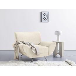 Sessel Home Affaire, B:112cm H:83cm T:82cm, wei&szlig;, Luxus-Microfaser ALCAZAR (100% Polyester);Feinstruktur (100% Polyester);Kunstleder SOFTLUX, Sessel,