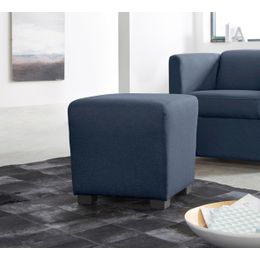 Hocker Home Affaire, B:46cm H:43cm T:46cm, blau, Luxus-Microfaser (92% Polyester, 8% Nylon);Struktur fein ( 100% Polyester);Struktur in
