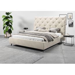 Polsterbett Home Affaire, B:216cm H:105cm L:234cm, beige, 94% Polyester, 6% Nylon, Betten, "Maxime, in 4 Breiten bis 200cm, auch in Leder",
