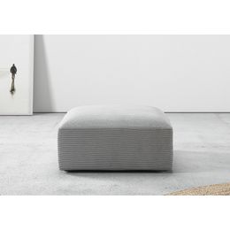 Polsterhocker Home Affaire, B:82cm H:39cm T:82cm, silber, 95% Polyester, 5% Nylon, Hocker, "Cushid", Passend zur Serie Cushid