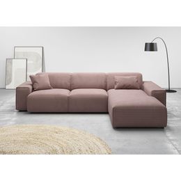 Ecksofa Home Affaire, B:294cm H:71cm T:191cm, rosa, 95% Polyester, 5% Nylon, Wohnzimmer, Sofas, "Glimminge auch in Breitcord, Feincord, Boucl&eacute; + Easy
