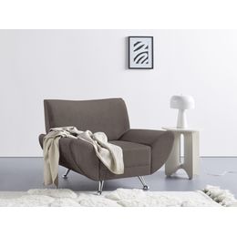 Sessel Home Affaire, B:112cm H:83cm T:82cm, grau, Luxus-Microfaser ALCAZAR (100% Polyester);Feinstruktur (100% Polyester);Kunstleder SOFTLUX, Sessel,