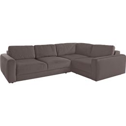 Ecksofa Home Affaire, B:289cm H:84cm T:209cm, grau, 100% Polyester, Wohnzimmer, Sofas, "Bloomfield, Mega Polsterecke, Breite 289cm, viel Platz,