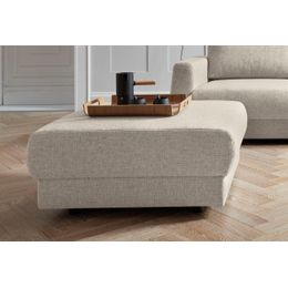 Hocker Home Affaire, B:92cm H:44cm T:85cm, beige, Luxus-Microfaser Lederoptik (100% Polyester);Struktur grob (100% Polyester);Samtoptik (100%