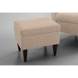 Hocker Home Affaire, B:48cm H:40cm T:48cm, beige, Struktur (100% Polyester);Struktur/Blume (100% Polyester), Wohnzimmer, Hocker, "Asino"
