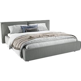 Polsterbett Home Affaire, B:182cm H:91cm L:250cm, grau, 100% Polyester, Betten, "Adrina mit Biesenoptik, Feincord und Luxus-Microfaser", bis 280kg,