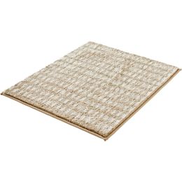 Badematte Kleine Wolke, H:15mm, beige, Polyester, Badematten, "Dottino", Badteppich, modernes 2 farbiges Design