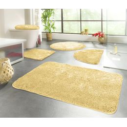 Badematte Kinzler, H:20mm, gelb, Polyester, Badematten, "Chaozhou", Badteppich, Uni Farben, weich, als rechteckig, rund & Set erh&auml;ltlich