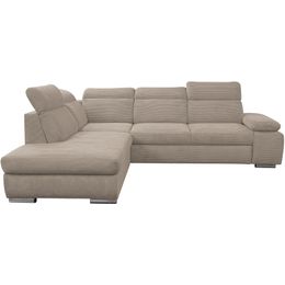 Ecksofa WERK2, B:280cm H:86cm T:230cmbeige, 90% Polyester, 10% Nylon, Wohnzimmer, Sofas, "Alicante Cord L-Form, Schlaffunktion & Bettkasten, 280 cm