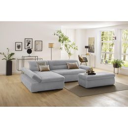 Ecksofa Home Affaire, B:300cm H:80cm T:172cm, grau, 95% Polyester, 5% Polyacryl, Wohnzimmer, Sofas, "Avesa L-Form", Wahlweise mit Armteilvertsellung