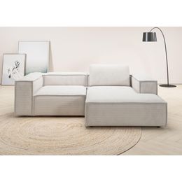 Ecksofa Home Affaire, B:246cm H:68cm T:171cm, wei&szlig;, 95% Polyester, 5% Nylon, Wohnzimmer, Sofas, "Watertown, kompakte L-Form, 246 cm breite f&uuml;r