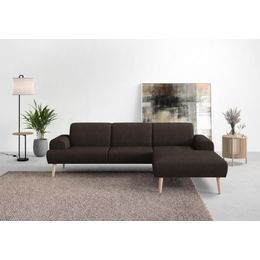 Ecksofa Home Affaire, B:292cm H:83cm T:176cm, braun, 100% Polyester, Wohnzimmer, Sofas, "Swift Scandic Design, Federkern f&uuml;r hohen Sitzkomfort,