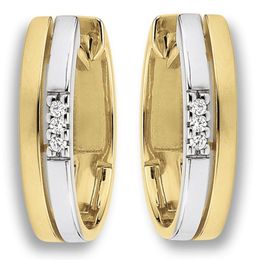ONE ELEMENT Damen Paar Creolen "0.03 ct Diamant Brillant Ohrringe Creolen aus 585 Gelbgold", Damen, 0,03 mit Diamant, Diamanten Gelbgold 585 Gold,
